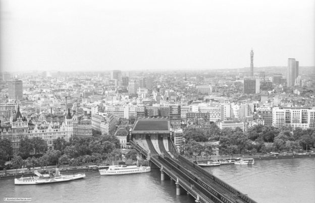 Panorama of London from the Shell Centre viewing gallery in the 1960s