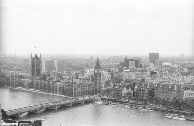 Panorama of London from the Shell Centre viewing gallery in the 1960s