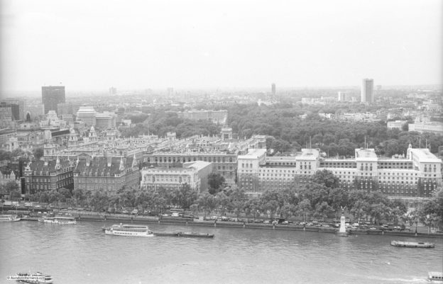 Panorama of London from the Shell Centre viewing gallery in the 1960s